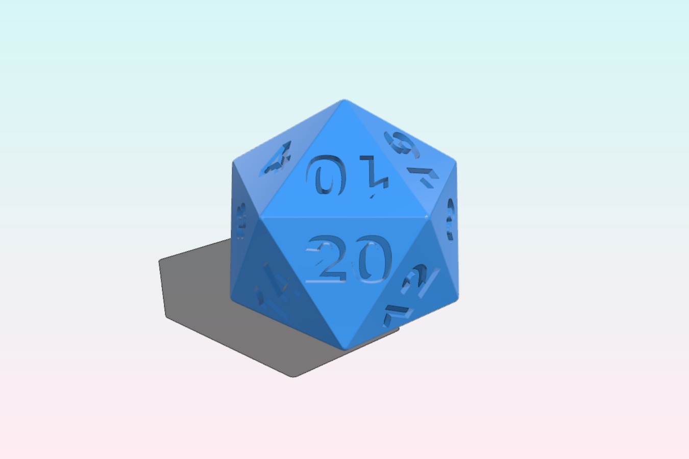 20 faced dice | Files to download and to 3D print for free - 3DPEA