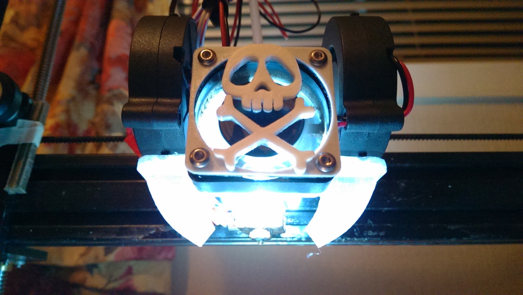 E3D fan mount 40mm_2x5015 with light - 3dstl