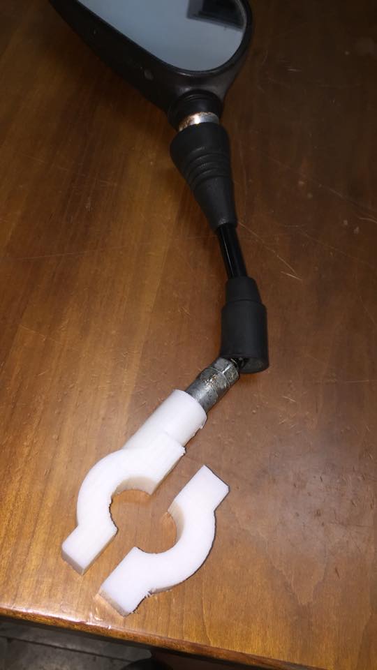 Universal motorcycle mirror stand - 3dstl