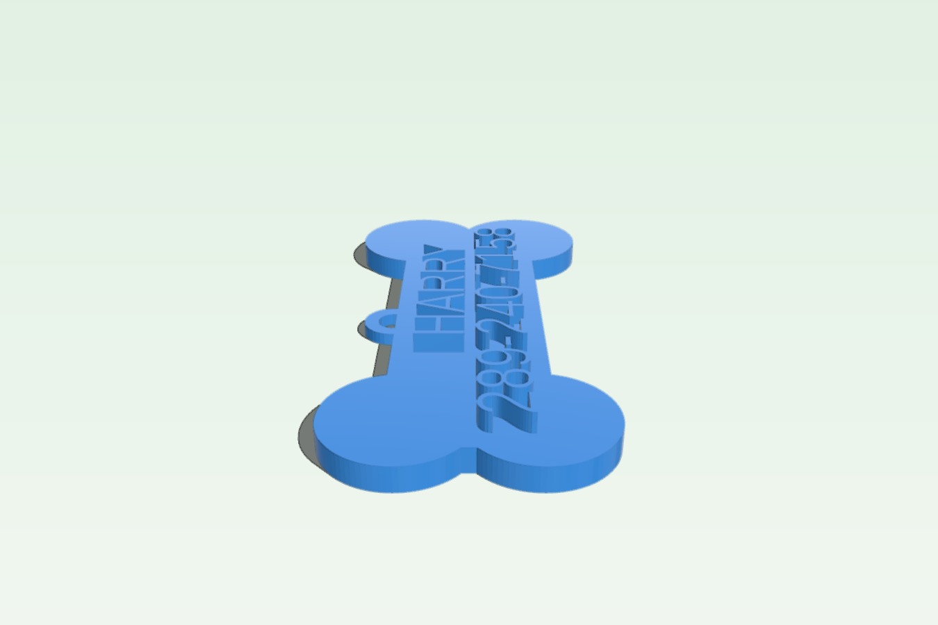 My Customized Pet Dog Tag bone shaped (Lengthened)H - 3DPEA