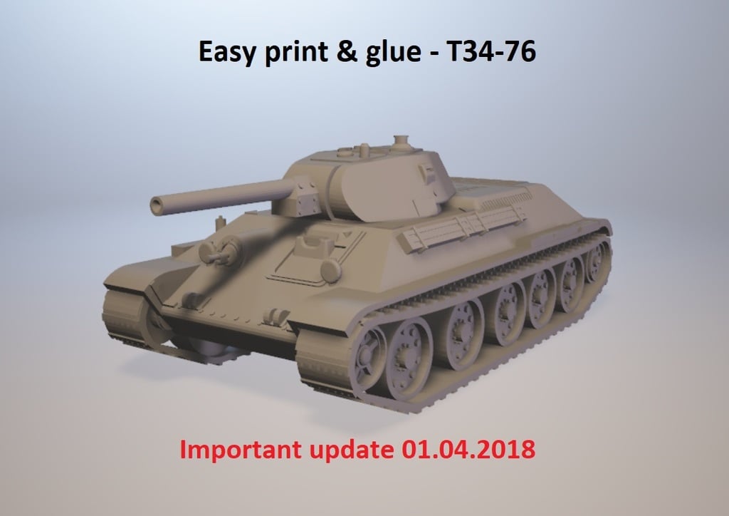 Easy print & glue - T34-76 - 3DPEA