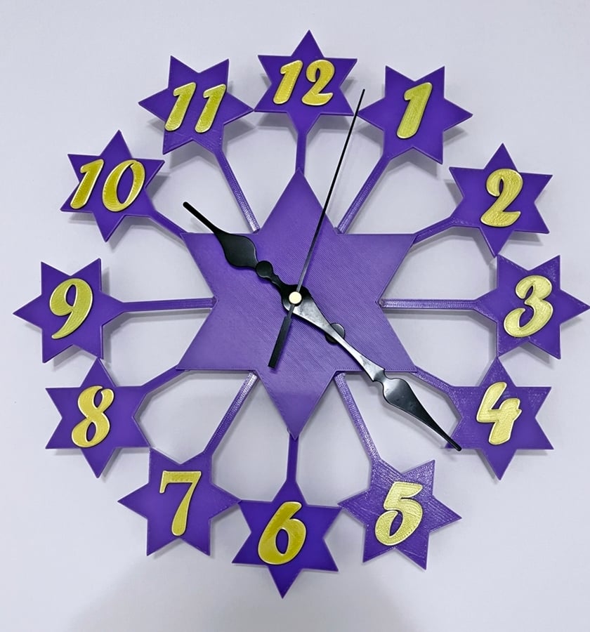 Star Wall Clock | Files to download and to 3D print for free - 3DPEA