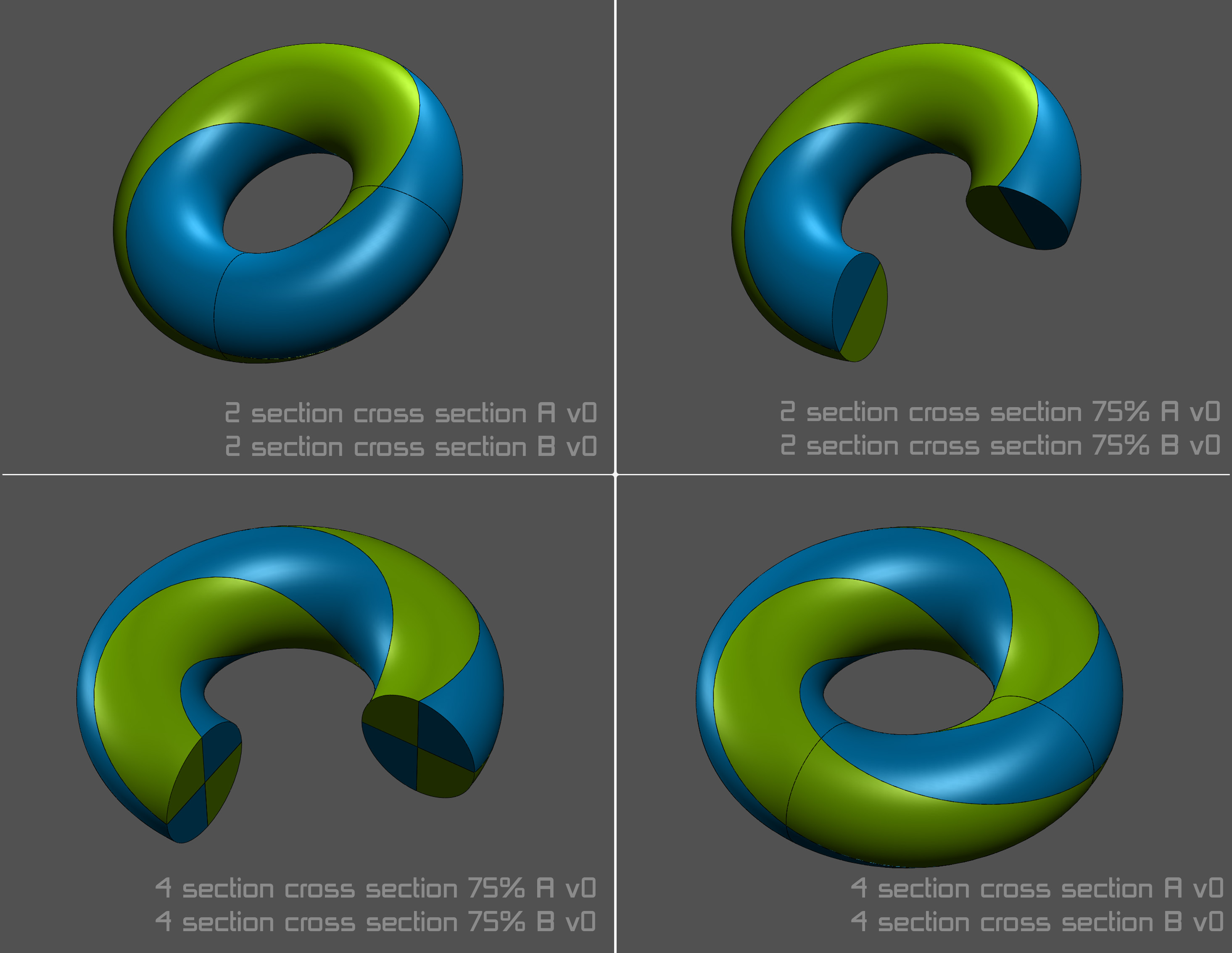 Dual Material - torus with spiraling cross section - 3dstl