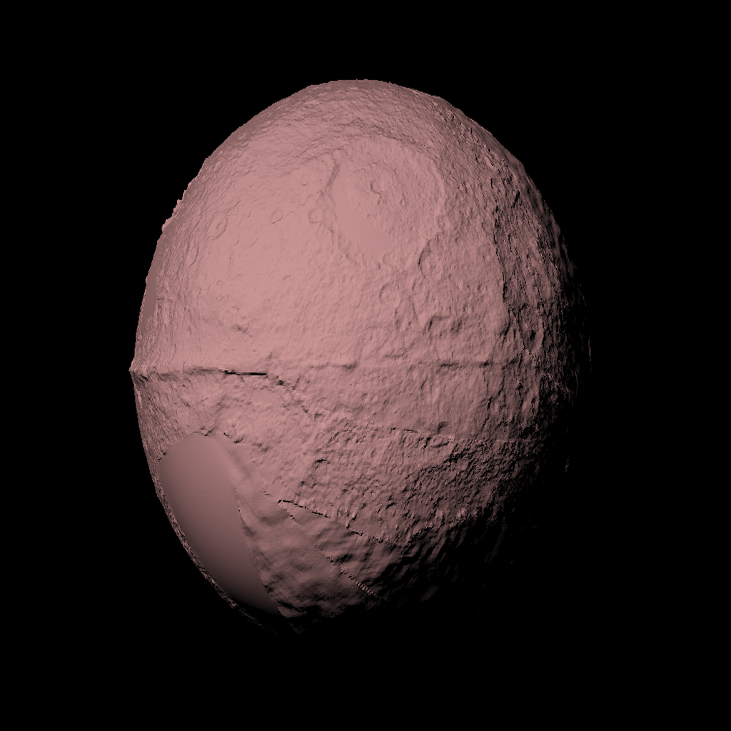 Iapetus with known topography scaled one in ten million | Files to ...