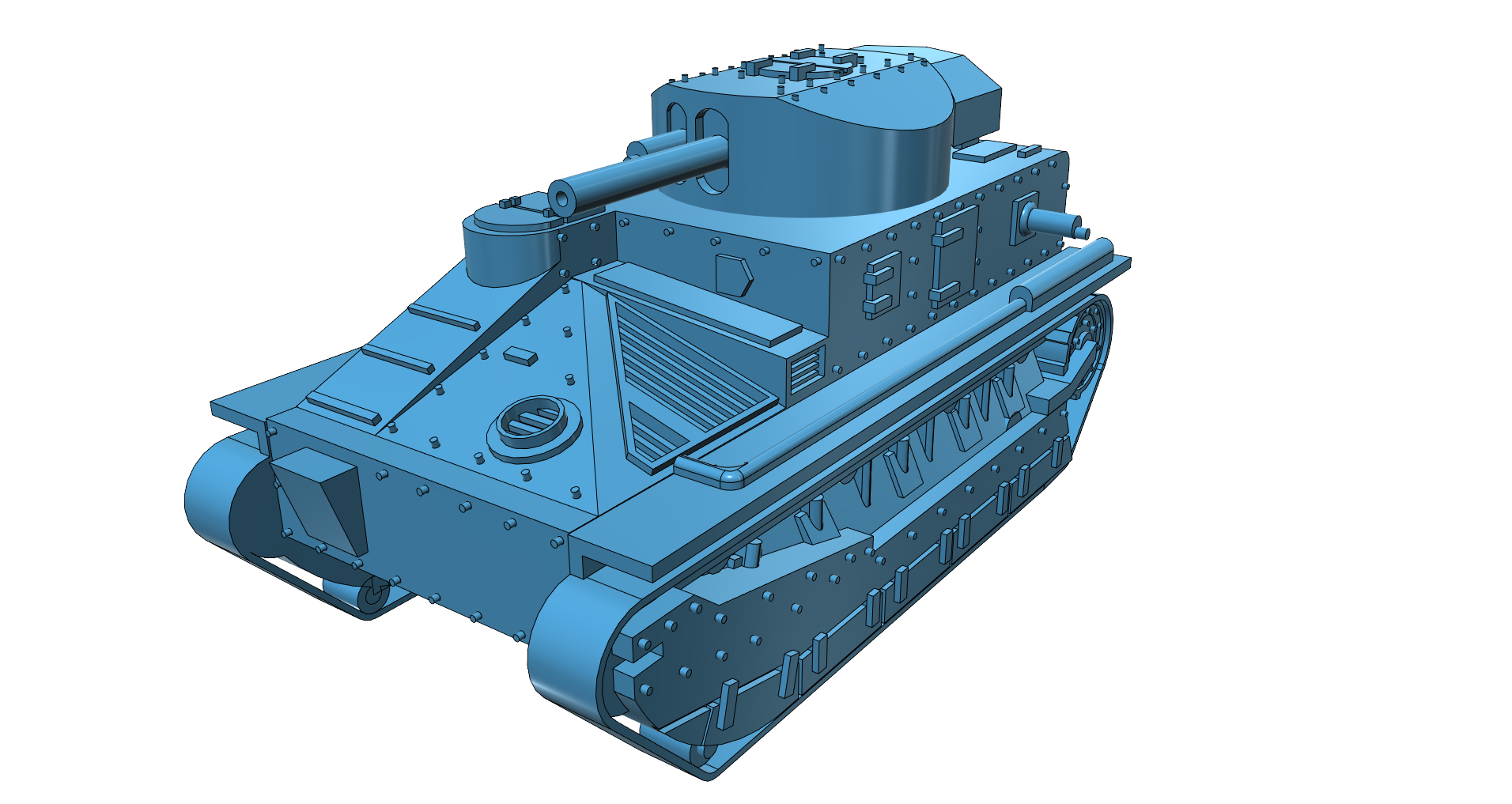 Vickers Medium Mk.II | Files to download and to 3D print for free - 3DPEA